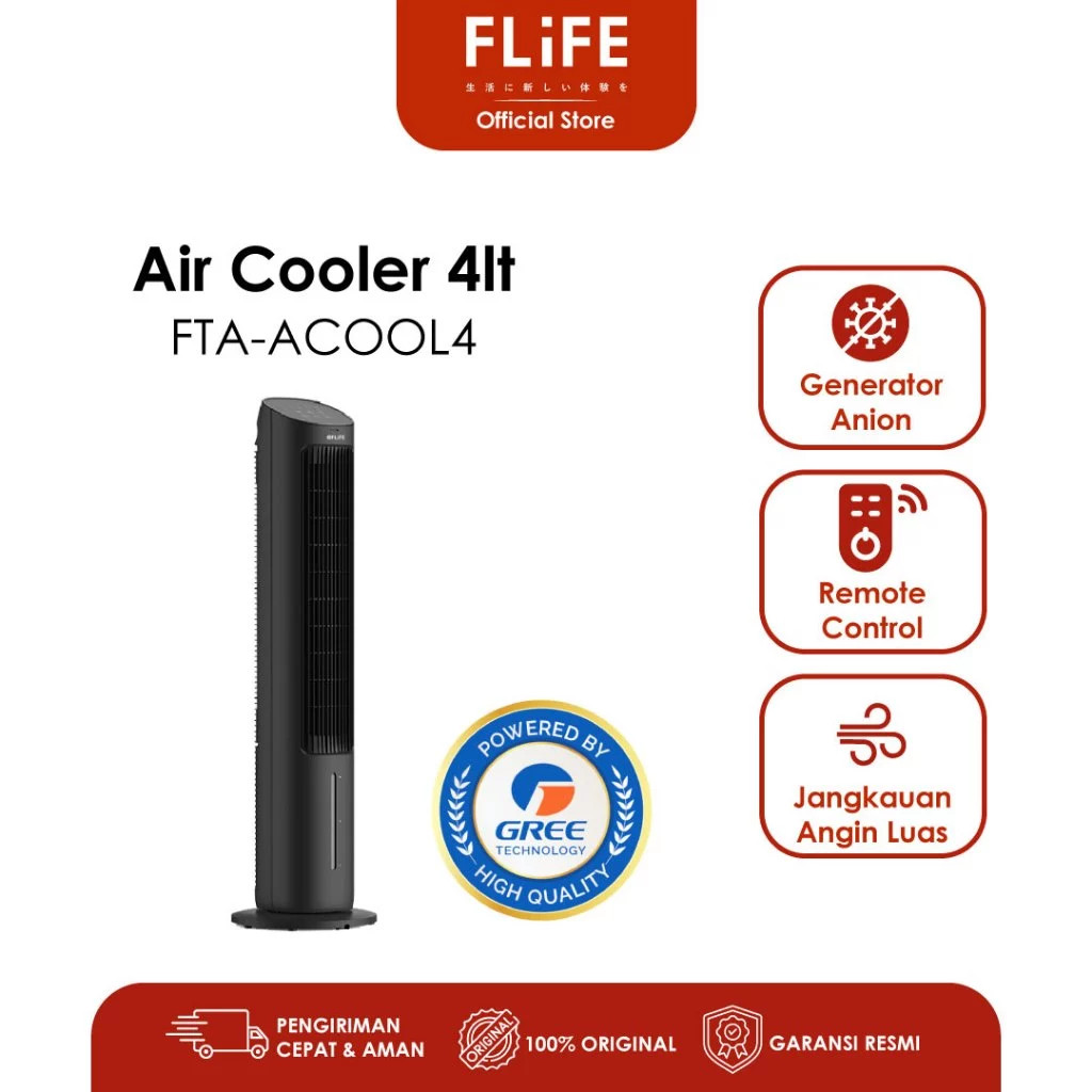 Jual Flife By GREE Tower Fan Air Cooler FTA-ACOOL4 - AirColler Kapasitas 4 Liter | Shopee Indonesia