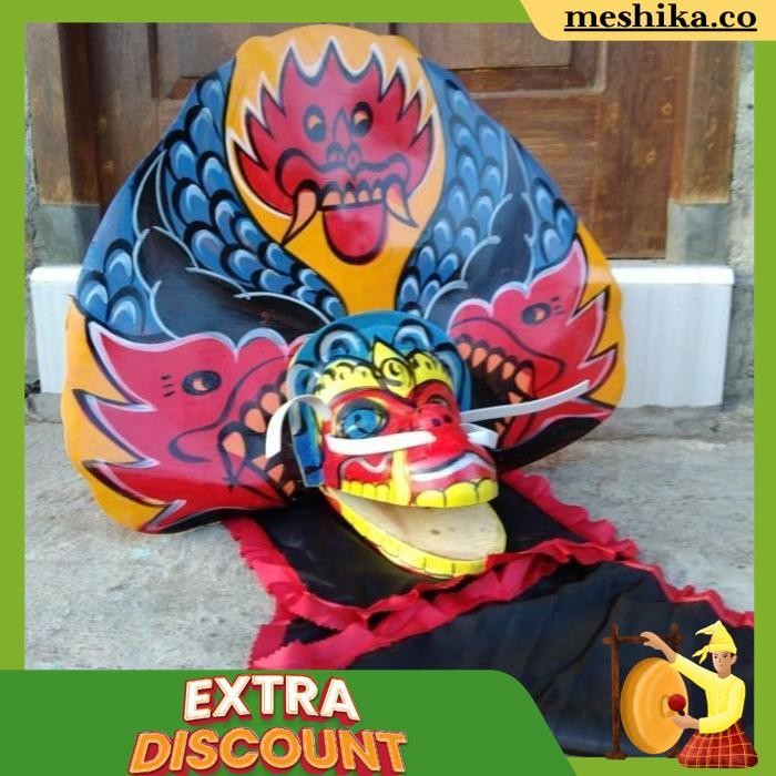 Jual Mainan Tradisional Barongan Caplokan Spon Jumbo Merah Biru Kain ...