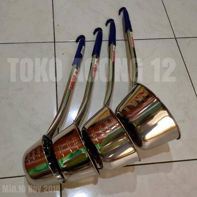 Jual 1 Set Gayung Centong Air Stainless He Xi Uk 300Ml 600Ml 800Ml ...