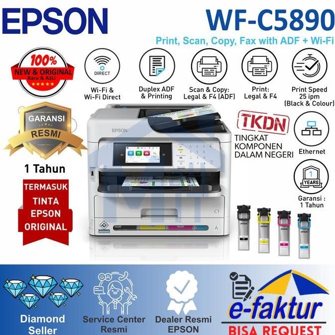Jual NEW Printer EPSON WF-C5890 WFC5890 C5890 Duplex ADF Wifi LAN ...
