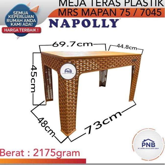 Jual MEJA TERAS PLASTIK NAPOLLY ROTAN MAPAN 75 (KURIR INSTANT) | Shopee ...