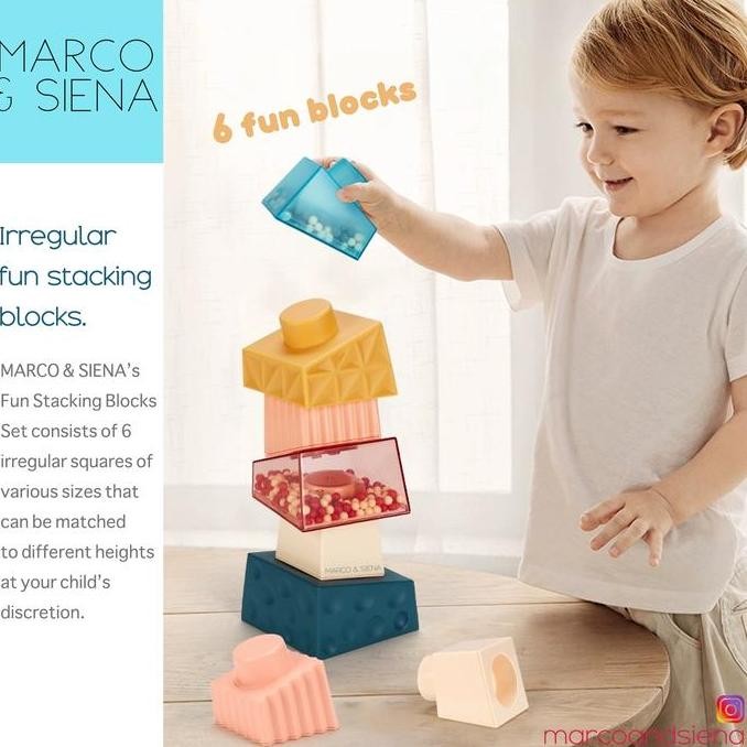 Jual Mainan Sensory Anak Balok Susun Tumpuk Dengan Berbagai Bentuk ...