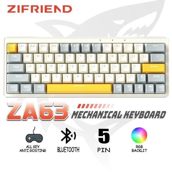 Jual Zifriend Za63 Pro Wireless Gaming Keyboards Bluetooth/2.4G/Wired ...