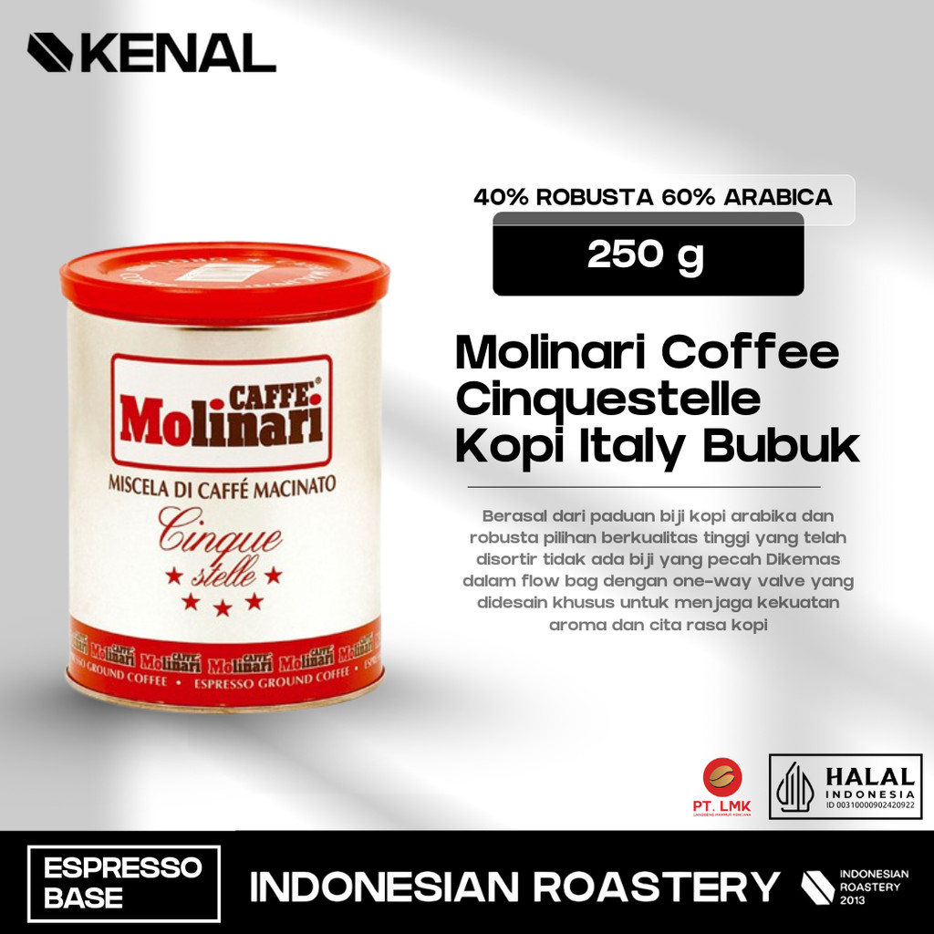 Jual Molinari Coffee Cinquestelle Kopi Italy Bubuk 250 Gr | Shopee Indonesia