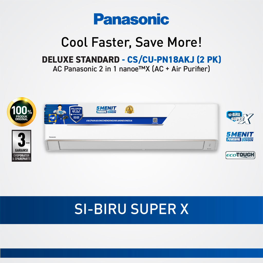 Jual Panasonic CS/CU-PN18AKJ AC & Purifier - Low Voltage + Nanoe-X [2 PK] | Shopee Indonesia