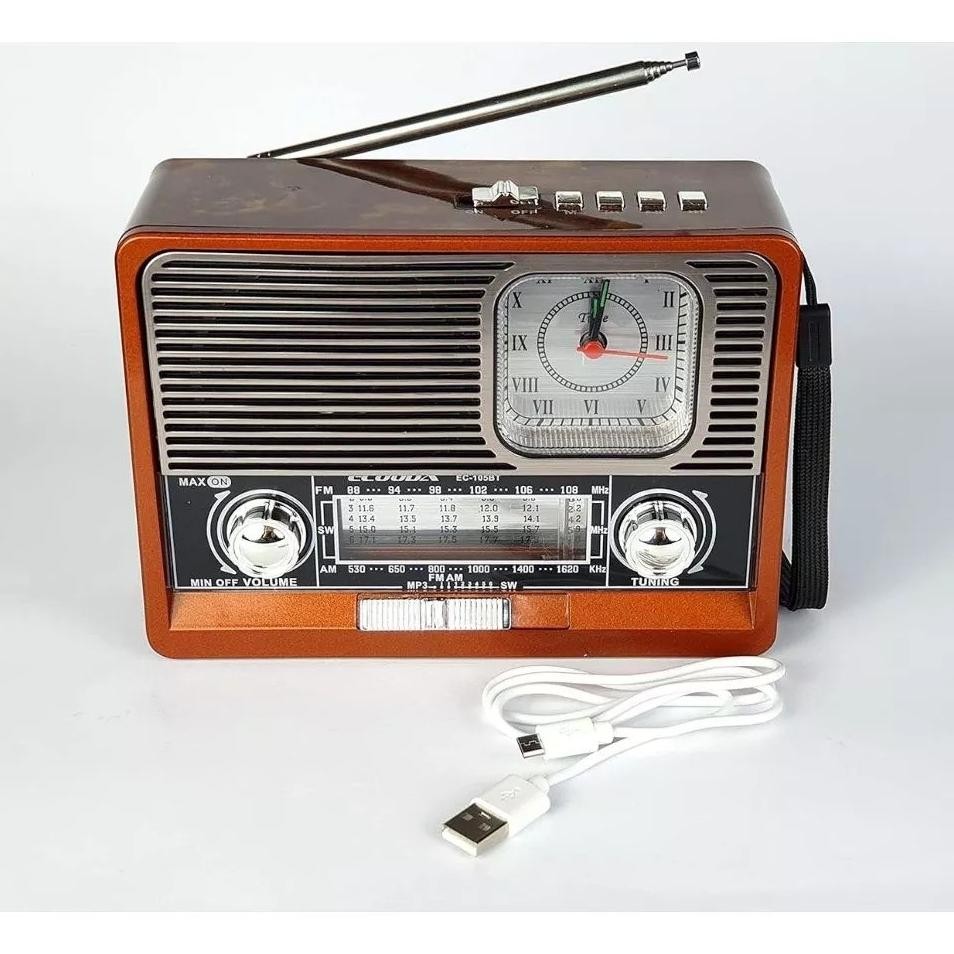 Jual Radio Bluetooth Speaker Senter Led Fleco F105 Dengan Jam Analog ...