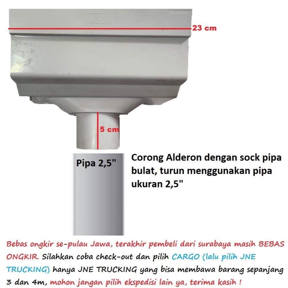 Jual Corong talang atap air Alderon putih tersedia pilihan corong pipa ...