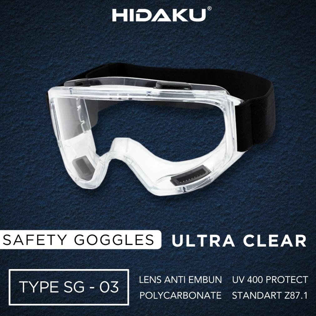 Jual HIDAKU Kaca Mata Safety Goggle type SG-03 / ULTRA CLEAR / Safety ...