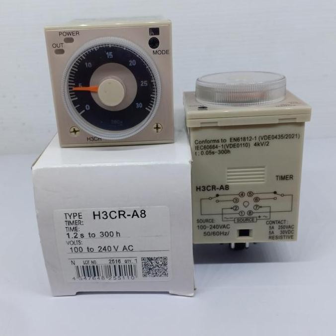 Jual !!!!!!] Timer Selektor Listrik H3CR-A type H3CR-A8 100-240VAC 50 ...