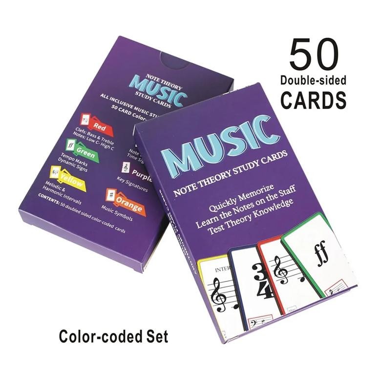 Jual Music Flash Cards Colored Copper Plate Paper Piano Color Coded ...