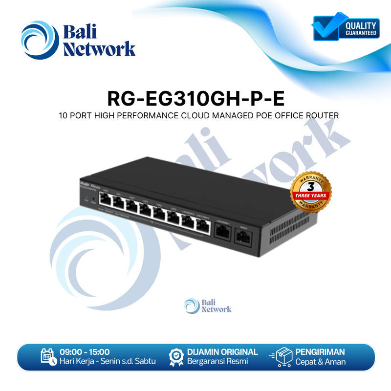 Jual RUIJIE REYEE RG-EG310GH-P-E 10-PORT CLOUD MANAGE HIGH PERFORMANCE ROUTER GATEWAY | Shopee ...