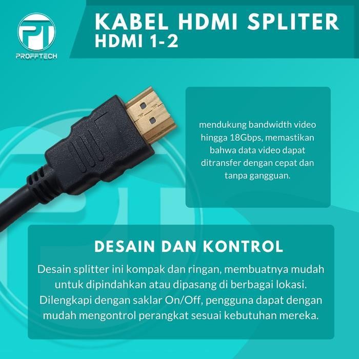 Jual Kabel Hdmi Splitter 2 Port / 1 Input To 2 Output,Original ...