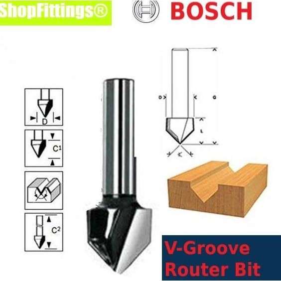 Jual BOSCH V Groove Router Bit " Mata Ruter Profile Lancip 6 10 13 mm ...