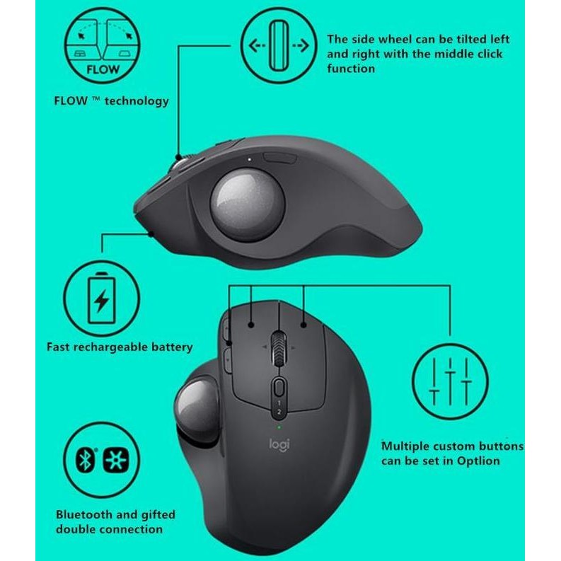 Jual ready Logitech MX Ergo Mouse Wireless Bluetooth Trackball Mouse ...
