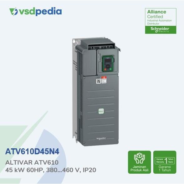 Jual Schneider Altivar ATV610 Variable Speed Drive 45kW 60HP ...