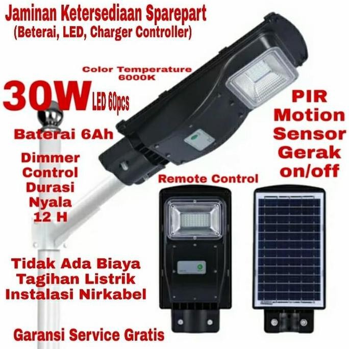 Jual Lampu Jalan Solar Cell / PJU LED 30 Watt / Solar Street Light 30 Watt | Shopee Indonesia