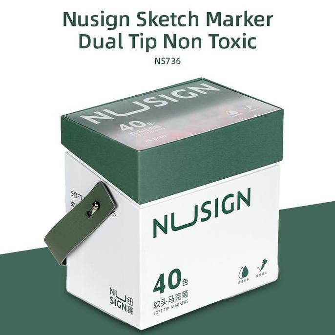 Jual Nusign Sketch Marker/Spidol Sketsa Dual Tip 40 60 80 Warna NS736 ...
