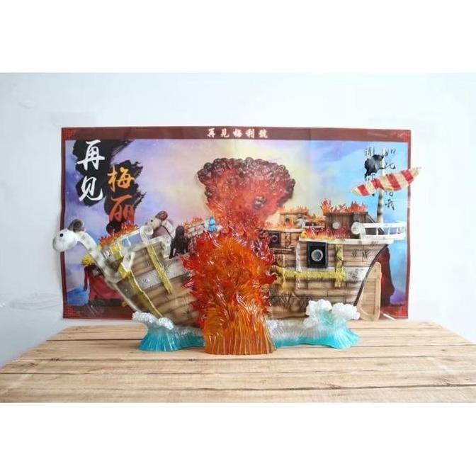Jual PERFECT RARE STATUE Goodbye Merry Mugiwara Crew At Burning Going ...