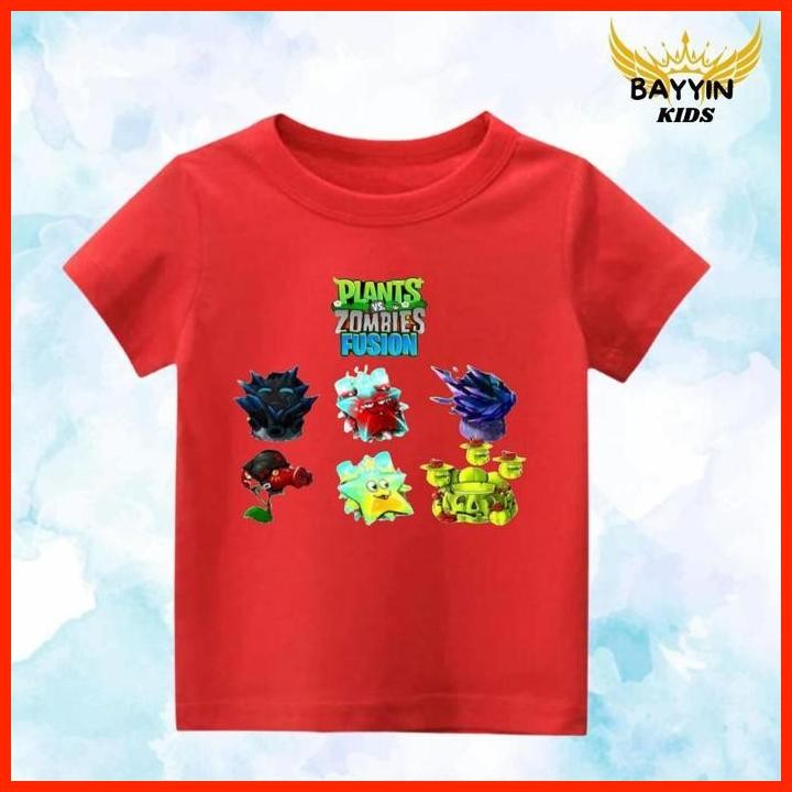 Jual Ready Kaos Anak Custom Nama Combed 30S Gambar Plants Vs Zombies Fusion Viral Untuk Anak Dan ...