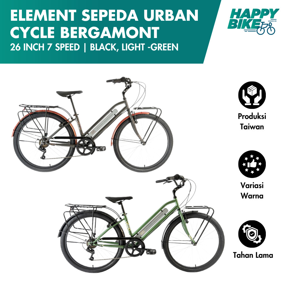 Jual Element Sepeda Urban Cycle Bergamont 26 inch 7 Speed,Black,Light ...