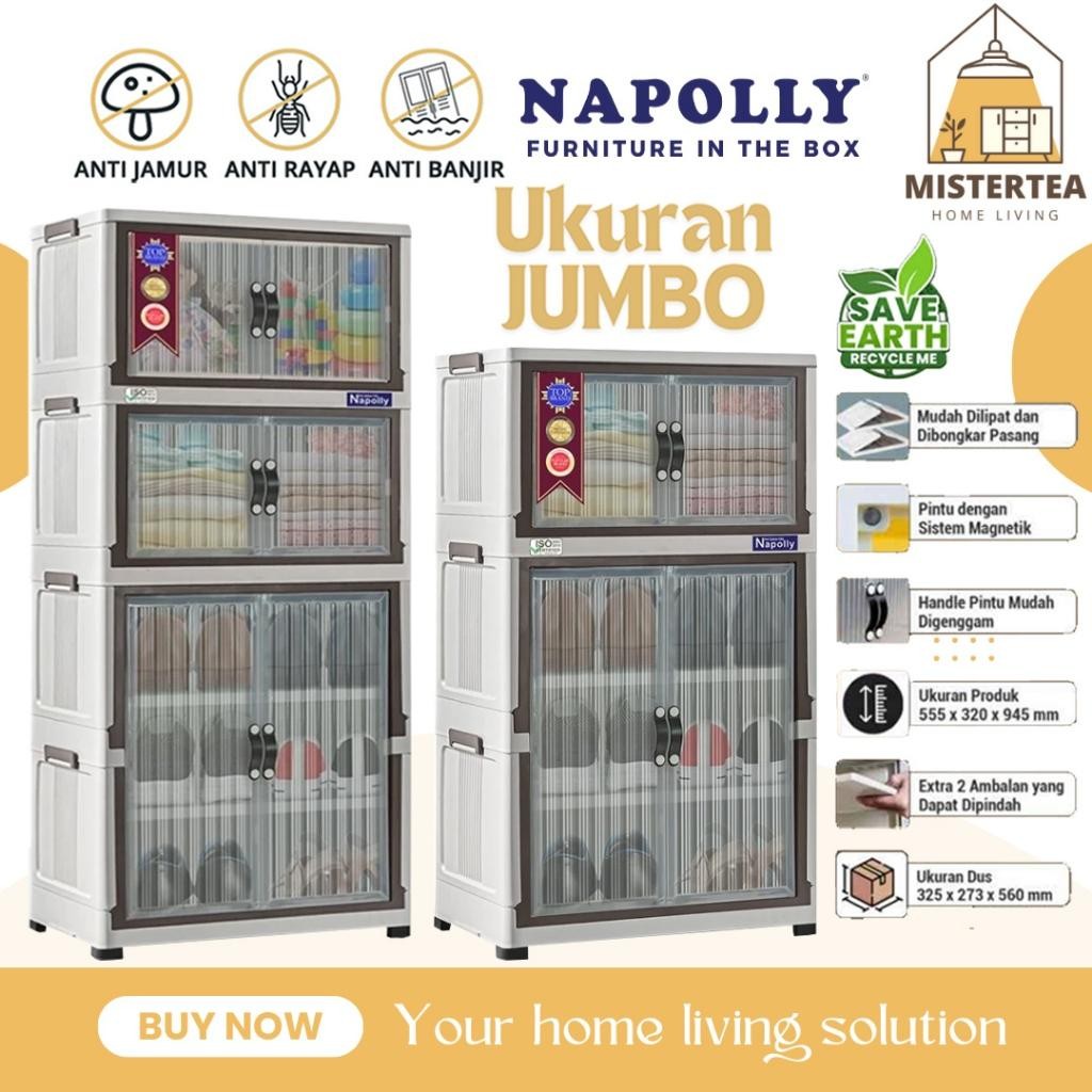 Jual NAPOY Lemari / Rak Plastik Lipat Sepatu / Pakaian Serbaguna POLI ...