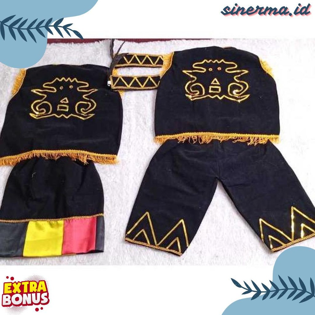 Jual Baju Adat Dayak Anak Dan Dewasa/Baju Karnaval/Baju Bludru Hitam ...