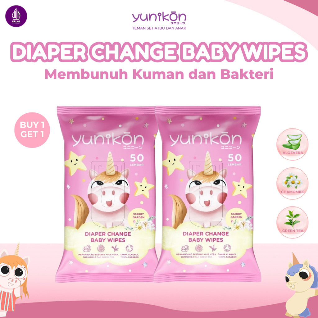 Jual Yunikon Tisu Basah Antibakteri Bayi (BUY 1 GET 1 FREE) 50 Lembar x ...