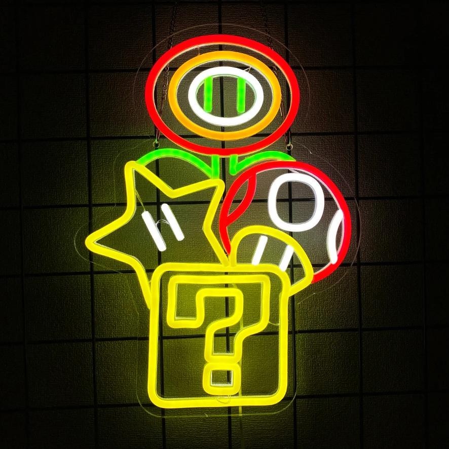 Jual Super Mario Neon Lights, Problem Blocks, Mushrooms, Stars ...