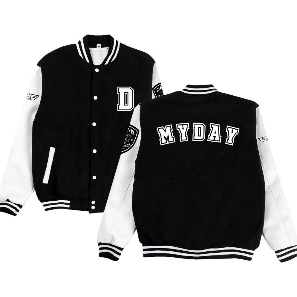 Jual DS100 }} Sweater varsity hitam putih day6 teammy day konser ...