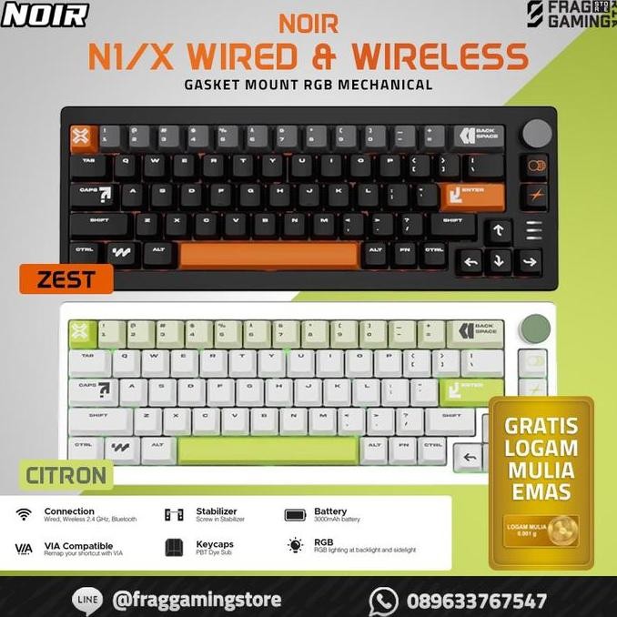 Jual (Expert) Noir N1X N1/X 65% VIA/QMK N1 XWireless Gaming Keyboard ...