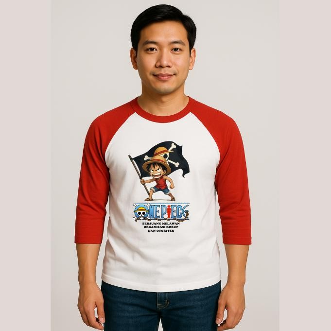 Jual H-4 Boss88 Kaos Baju Raglan Lengan 3/4 Merah Putih Bendera One ...