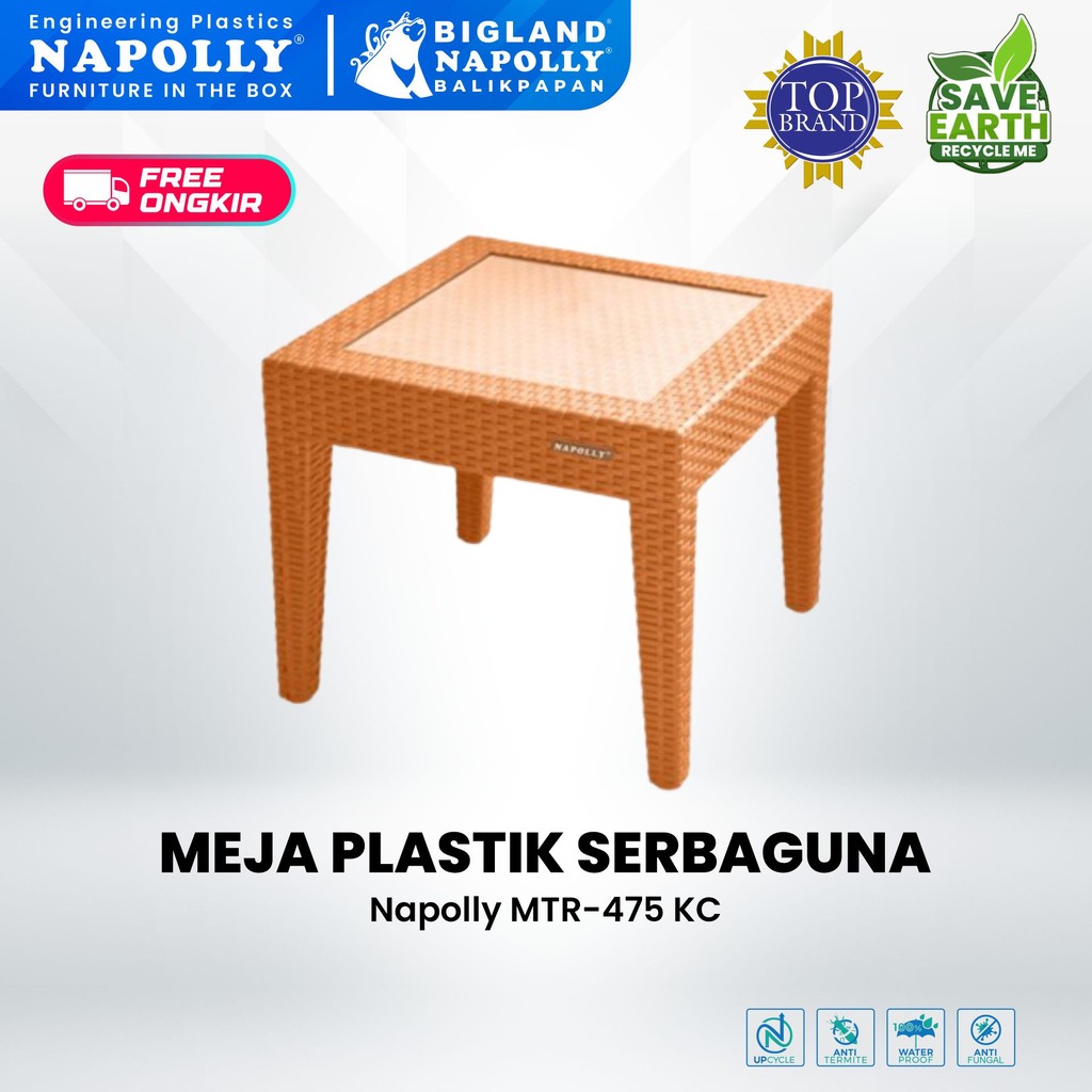 Jual Napolly Meja Plastik Kaca MTR-475 KC Furniture Plastik Serbaguna ...