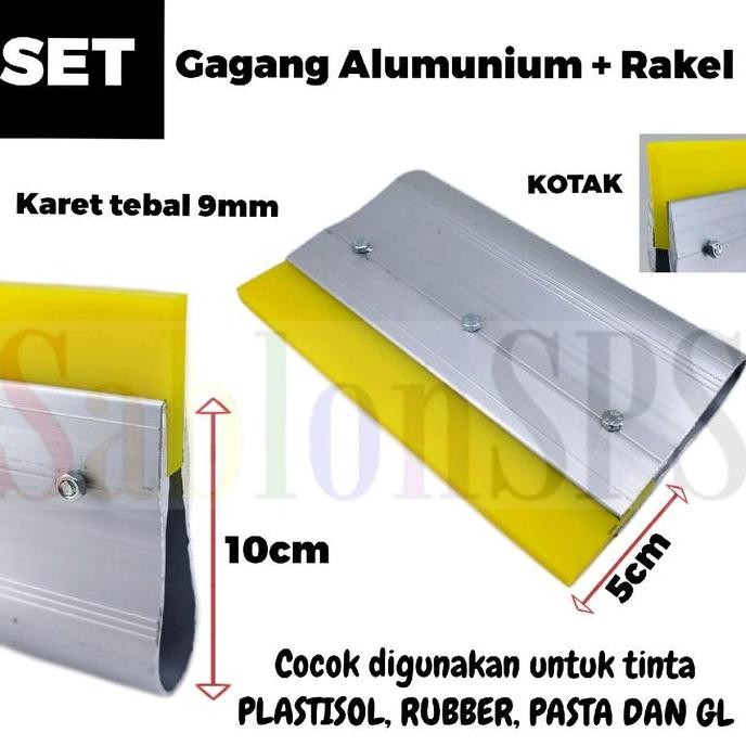 Jual Set Gagang Alumunium Rakel Sablon Kuning Kotak 9Mmx50Mm P. 25Cm Co ...