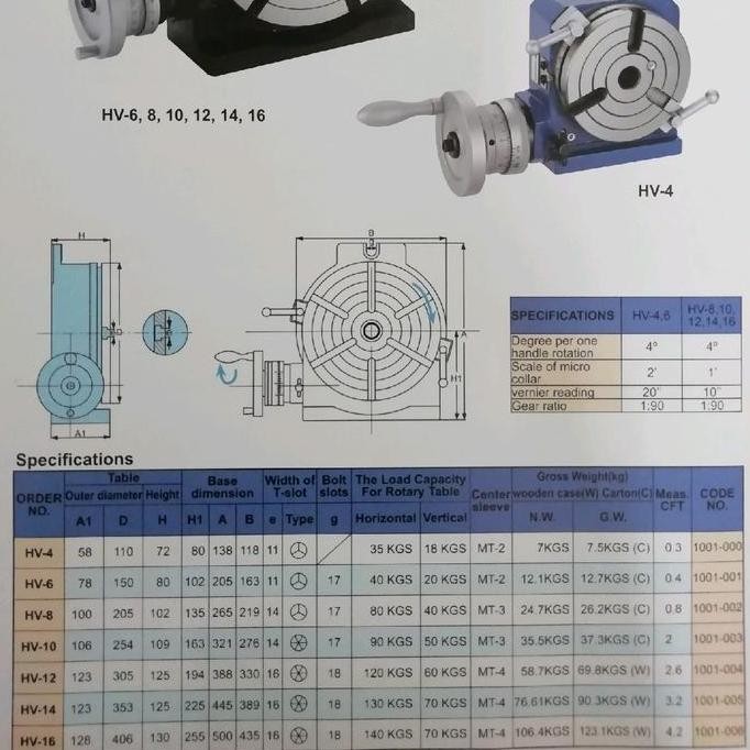 Jual Vertex Rotary Table Hv 8 Untuk Mesin Milling | Shopee Indonesia