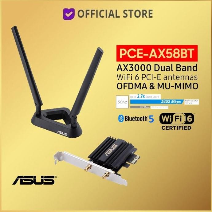 Jual TERBARU - ASUS PCE-AX58BT Dual Band AX3000 PCI-E AX58BT AX58 BT ...