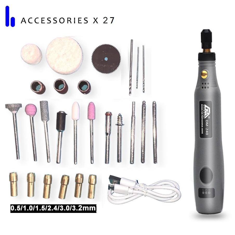 Jual Eq-77 Grinder Mini Listrik Cordless Bor Mini Set 3 Kecepatan ...