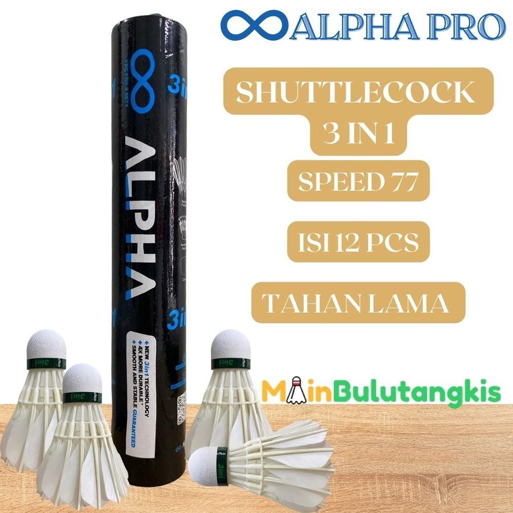 Jual NEW Shuttlecock Badminton ALPHA PRO 3 IN 1 Original [terbaik ...