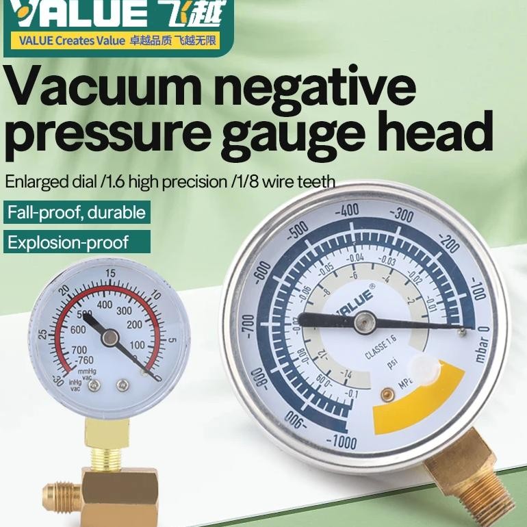 Jual Value Air Conditioner Vacuum Gauge Negative Pressure Gauge ...