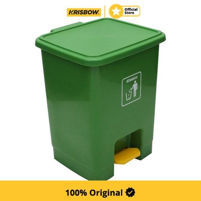 Jual KRISBOW 15 LTR TEMPAT SAMPAH OUTDOOR PEDAL PLASTIK - HIJAU | Shopee Indonesia