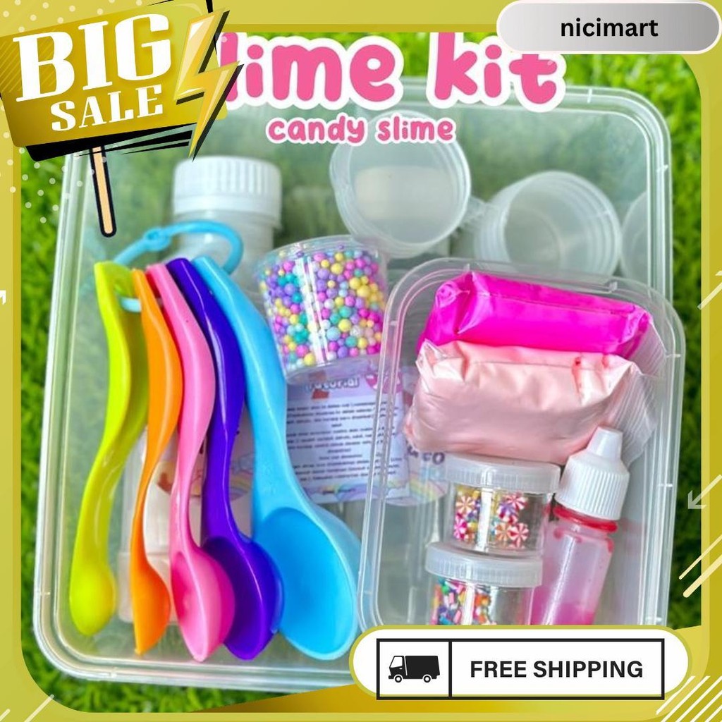 Jual Slime Kit Candy Slime Free Clay Dan Sprinkles || Slime Kit ...