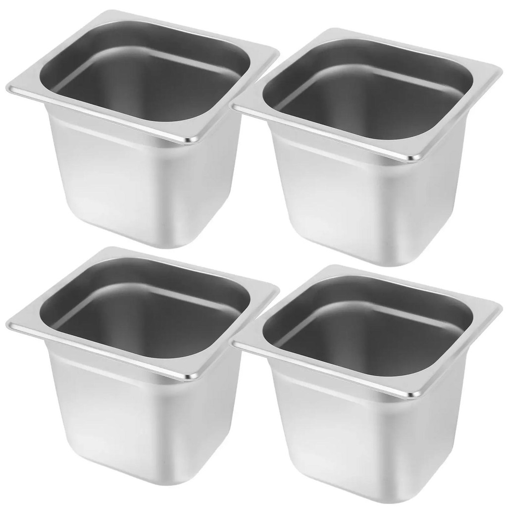 Jual 4 Pcs Stainless Steel Steam Table Pans 6 Inch Deep Rectangular ...
