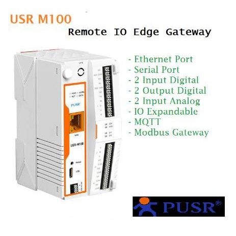 Jual USR-M100 Din Rail IO Module IOT Ethernet Gateway MQTT SSL Modbus | Shopee Indonesia