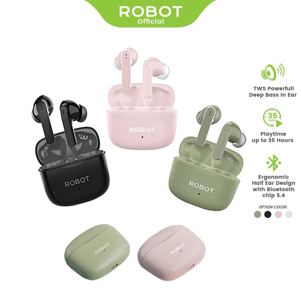 Jual ROBOT TWS Wireless Earbuds Bluetooth 5.4 Powerfull Bass Earphone ...