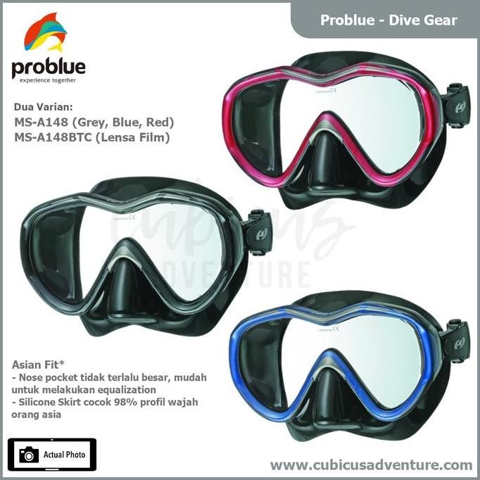 Jual Problue Scuba Diving Freediving Mask Ms-A148B - Masker Selam ...