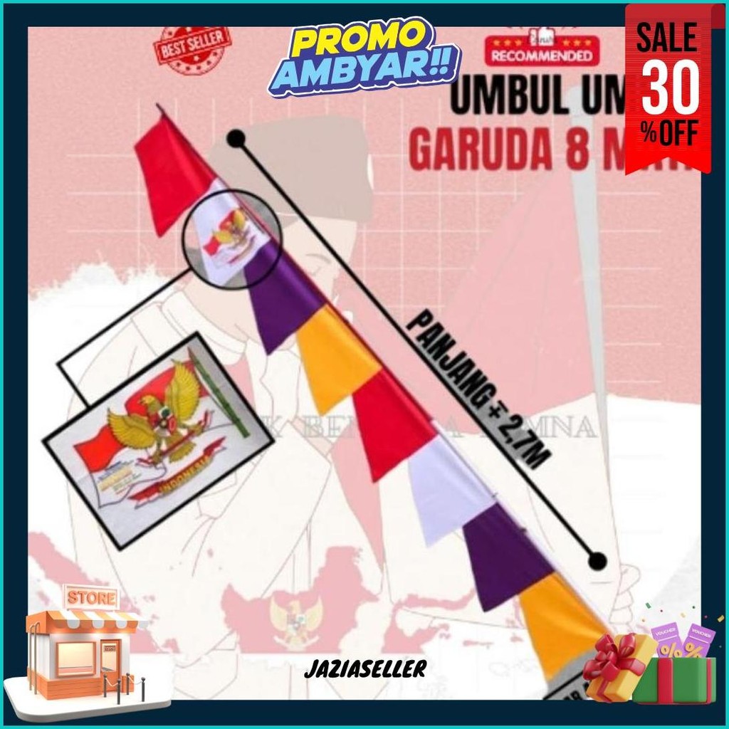 Jual Bendera 1Kodi Isi 20Pcs Umbul Umbul Merah Putih Lambang Garuda ...