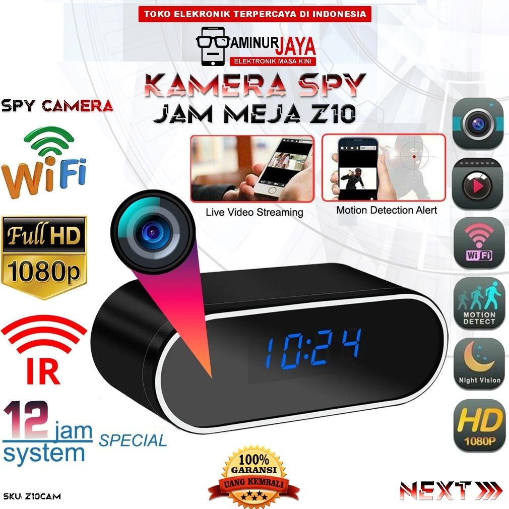 Jual Kamera Jam Meja Wifi Full HD 1080P Spy Cam Hidden Camera Digital ...