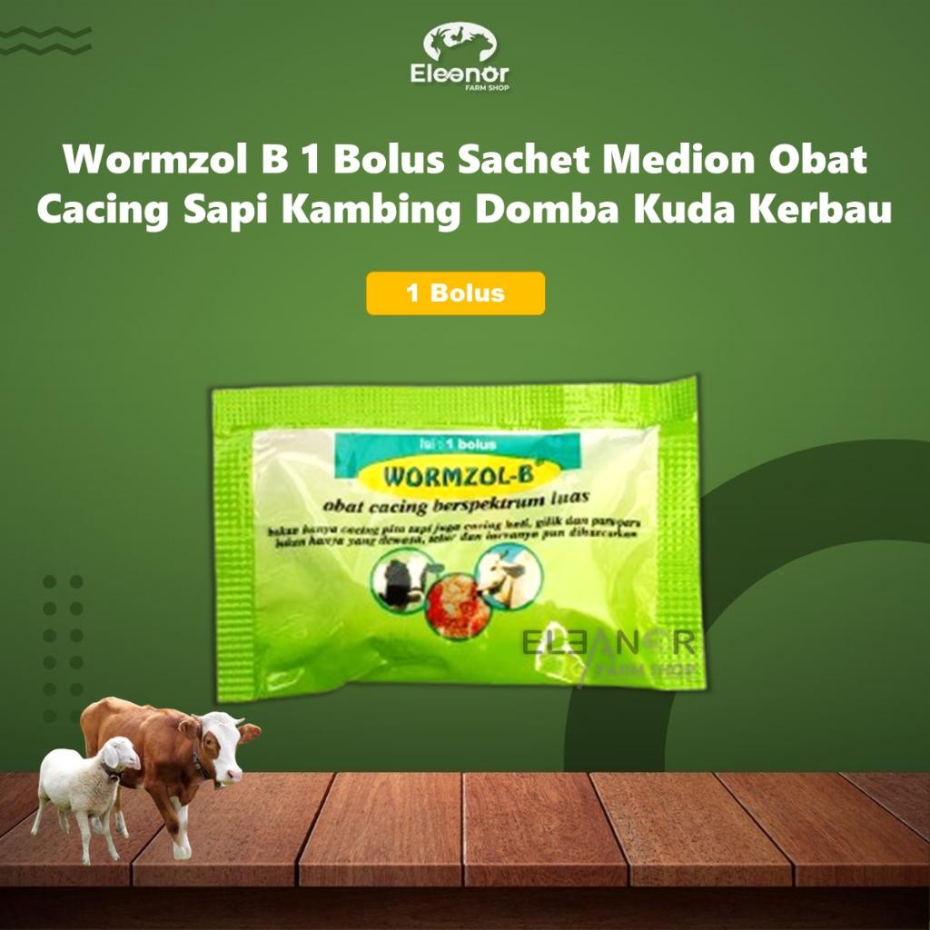 Jual Wormzol B 1 Bolus Sachet Medion Obat Cacing Sapi Kambing Domba ...