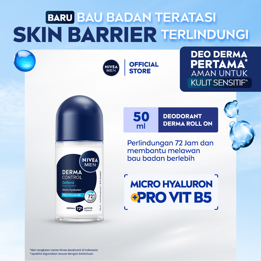 Jual NIVEA MEN Deodorant Roll On Derma Control Defend 50ml - Perlindungan 72 jam, Menenangkan ...