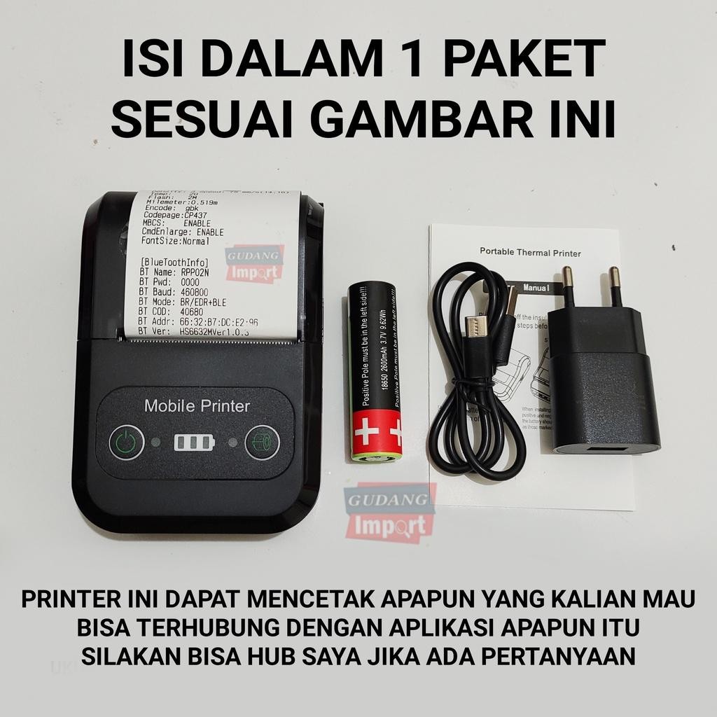 Jual Printer Bluetooth Mini Portable Printer Thermal 58Mm Cetak Resi ...