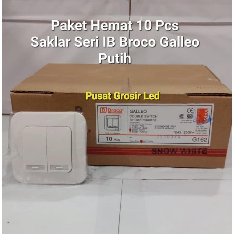Jual Paket Hemat 1 Box isi 10 pcs Saklar Seri IB BROCO GALLEO Putih ...